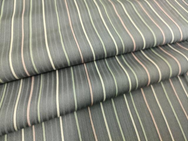 平和屋着物▽上質な小紋　単衣　縞　正絹　逸品　DAAS0166az