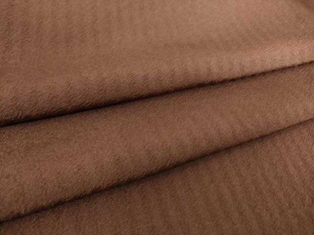 平和屋着物▽上質な色無地　単衣　縞地紋　小豆色　正絹　逸品　DAAS0173az