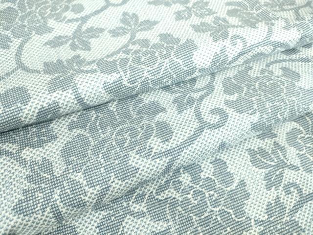 平和屋着物▽本場染大島紬　単衣　牡丹唐草文　正絹　逸品　DAAS0147az