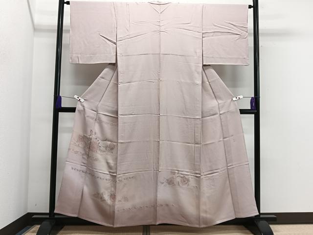 平和屋着物▽中国三大刺繍　スワトウ刺繍　蘇州刺繍　総刺繍　訪問着　単衣　更紗花唐草文　正絹　逸品　CAAS2470xi