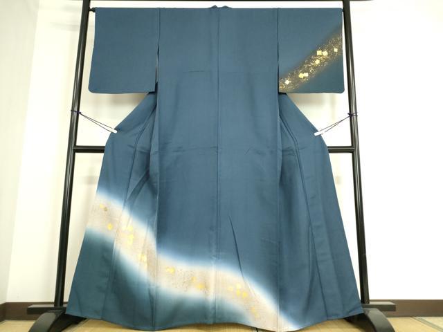 平和屋着物▽訪問着　単衣　箔散らし　暈し染め　金彩　正絹　逸品　未使用　DAAS0249az