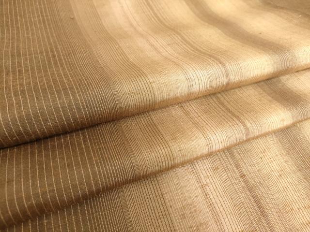 平和屋着物▽上質な紬　単衣　縞　正絹　逸品　DAAS0260az