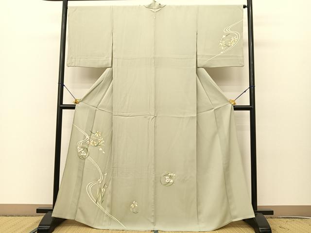 平和屋着物▽訪問着　単衣　花丸文　金彩　正絹　逸品　BAAS8190yc