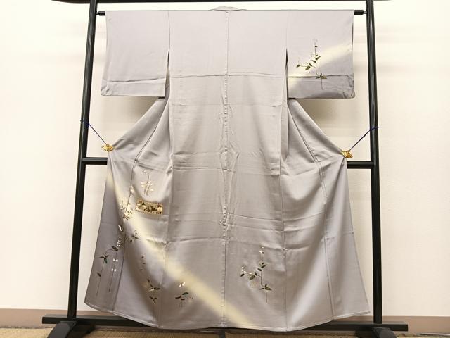 平和屋着物▽訪問着　単衣　鳳凰秋草文　暈し染め　金彩　さが美扱い　正絹　逸品　BAAS8188yc