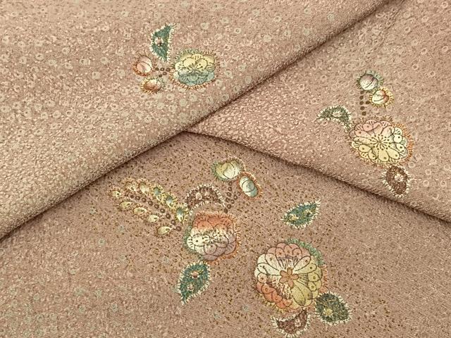 平和屋着物▽上質な小紋　単衣　辻が花　手描き　正絹　逸品　BAAT0426yt