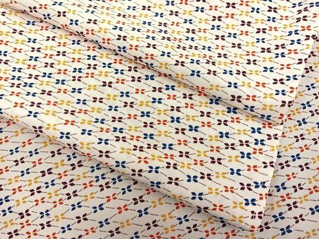 平和屋着物▽小紋　単衣　花つなぎ　洗える着物　未使用　BAAT1161hv