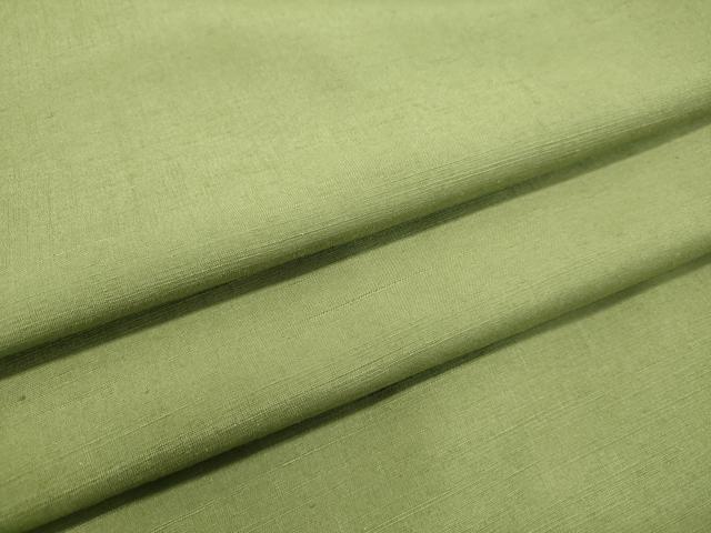 平和屋着物●結城紬　若菜色　正絹　逸品　DAAS2205tw