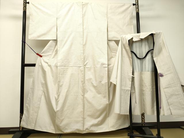 平和屋着物●本場大島紬　道中着セット　白大島　7マルキ　正絹　逸品　DAAS2250tw