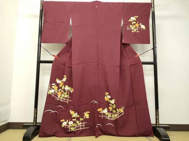 平和屋着物●銀座　志ま亀　訪問着　草花文　金彩　正絹　逸品　DAAS2260tw