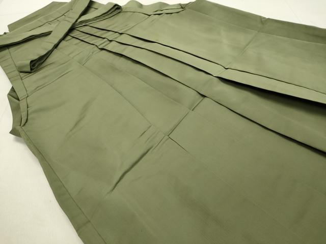 平和屋着物●男性　馬乗り袴　山葵色　正絹　逸品　DAAS2256tw