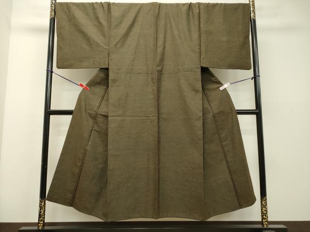 平和屋着物●男性　紬　涅色　正絹　逸品　DAAS2296tw