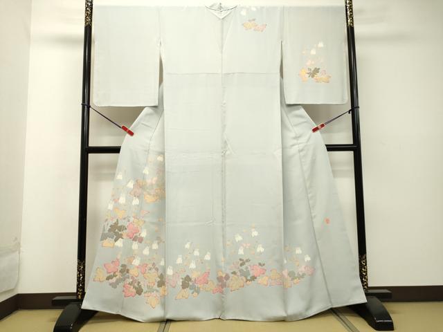 平和屋着物●京加賀友禅　百貫達雄　訪問着　草花文　正絹　逸品　DAAS2305tw