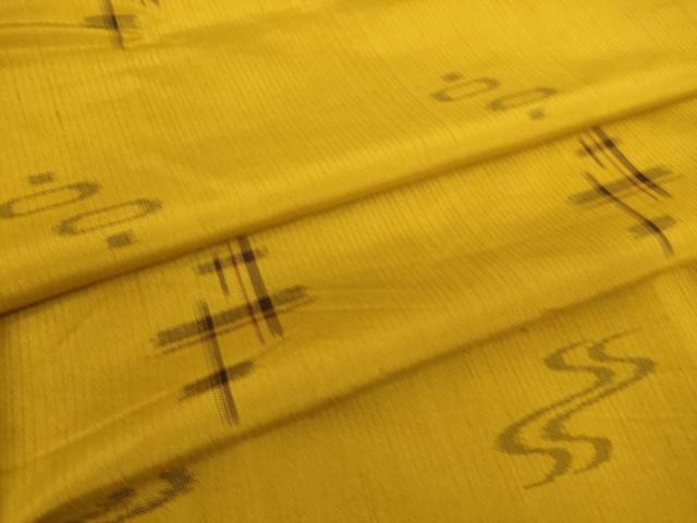 平和屋着物▽上質な紬　単衣　絣文　正絹　逸品　DAAS0358az