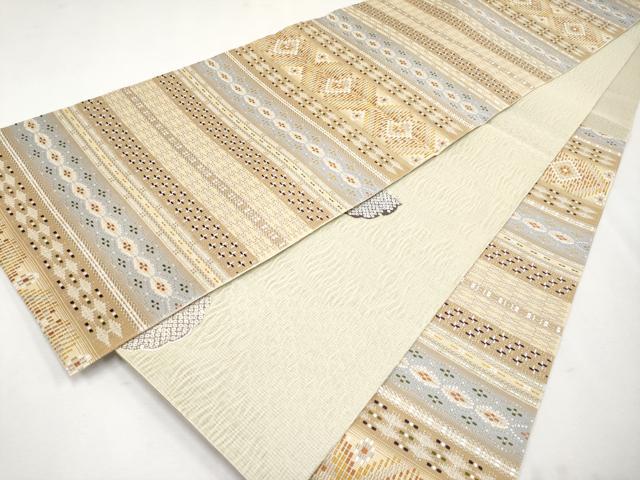 平和屋本店■極上　両面　六通柄袋帯　島花織　幻想雪輪文　逸品　未使用　CYAA2394s5