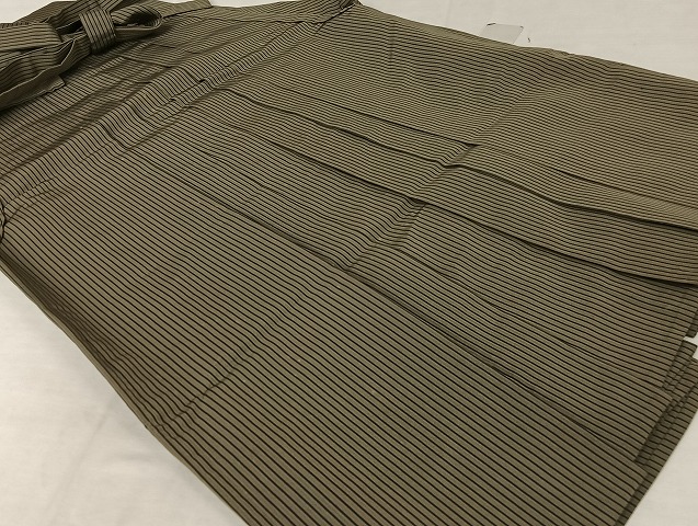 平和屋着物●男性　神代仙台平　行灯袴　縞　三越扱い　正絹　逸品　AAAU4202np