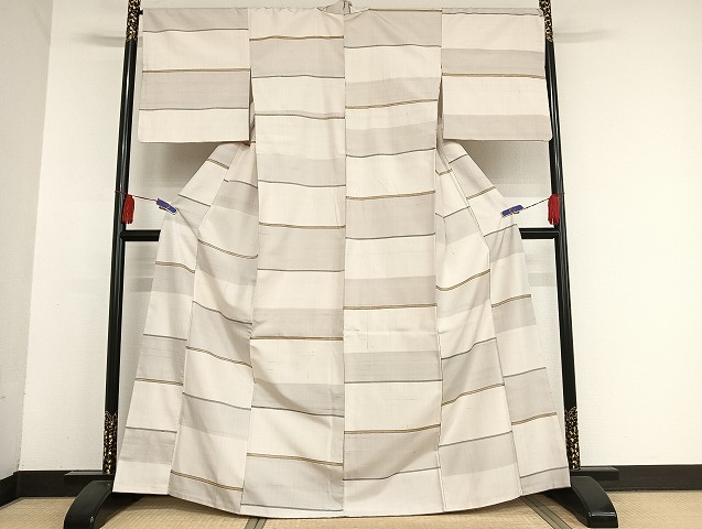 平和屋着物○本場染大島紬 草花菱文 ロング丈 正絹 逸品 AAAV7261zg