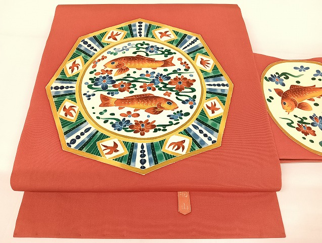 平和屋着物●本加賀友禅作家　木村雨山　九寸名古屋帯　絵皿文　逸品　AAAU4236np