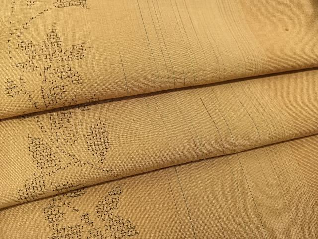 平和屋着物○結城紬 奥順 はたおり娘 草花間道 やまと誂