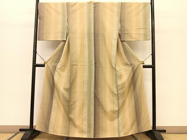 平和屋着物○結城紬 80亀甲 間道 やまと誂製 正絹 逸品 AAAW4232np