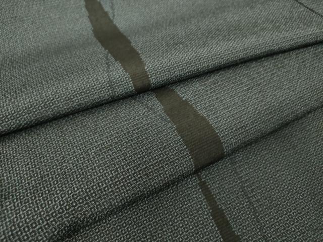 平和屋着物▽本塩沢　単衣　変わり間道　110亀甲　正絹　逸品　DAAS0537az