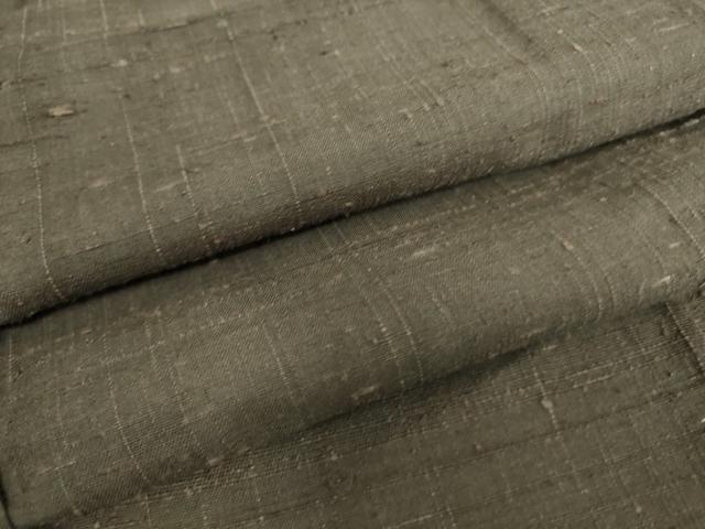 平和屋着物▽男性　紬　単衣　檳榔子染色　正絹　逸品　DAAS0502az