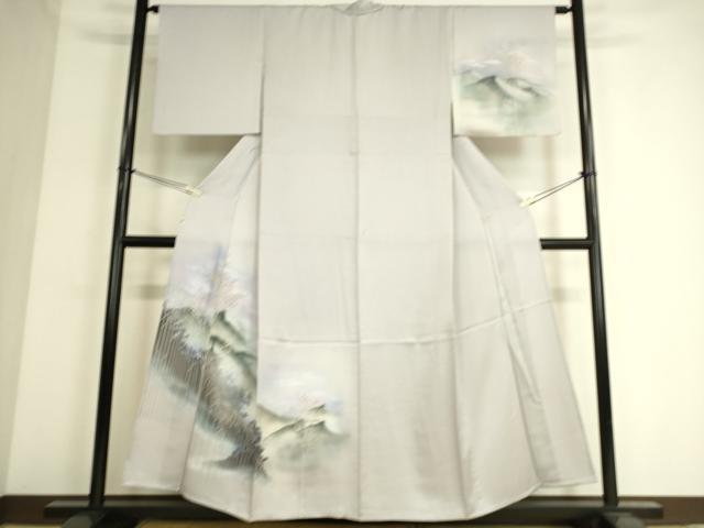 平和屋着物▽訪問着　単衣　名所風景文　暈し染め　正絹　逸品　DAAS0528az