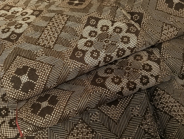 平和屋着物●本場大島紬　龍郷絣　正絹　逸品　AAAU4271np