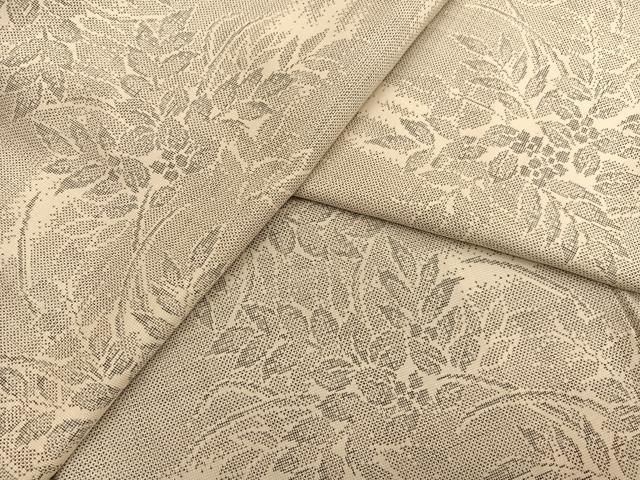 平和屋着物●本場大島紬　白大島　9マルキ　草花文　正絹　逸品　BAAT3183hv