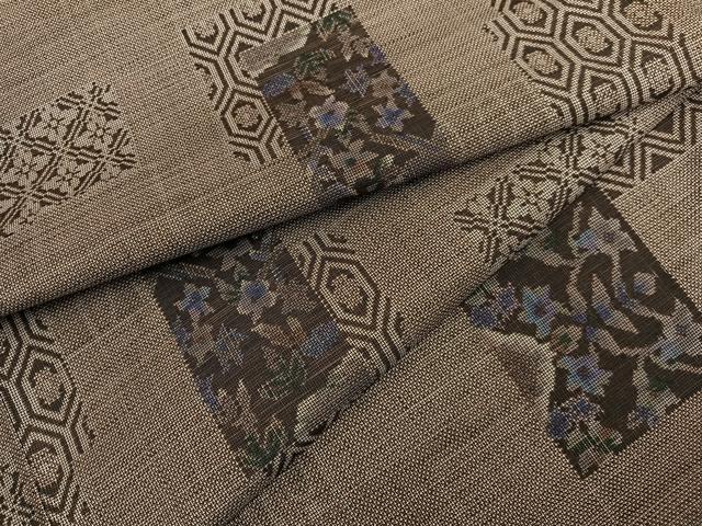 平和屋着物●本場大島紬　短冊花文　正絹　逸品　BAAT3190hv