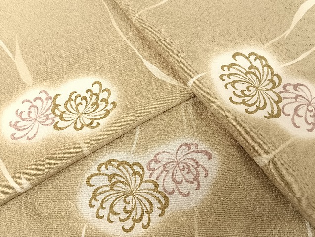 平和屋着物●上質な小紋　乱菊　暈し染め　ロング丈　正絹　逸品　AAAU4295np