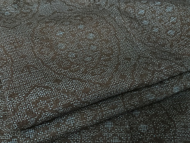 平和屋着物●本場結城紬　重要無形文化財　100亀甲　花菱文　正絹　逸品　AAAU4336np