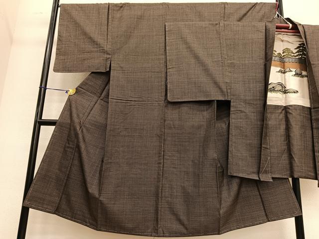 平和屋着物●男性　本場大島紬　アンサンブル　絣文様　正絹　逸品　未使用　BAAT6650hv