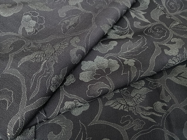 平和屋着物●上質なお召　花鳥唐草 　正絹　逸品　未使用　AAAU4354np