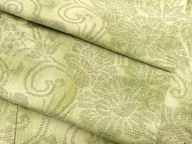 平和屋着物●結城紬　100亀甲　花唐草文　正絹　逸品　BAAT6654hv