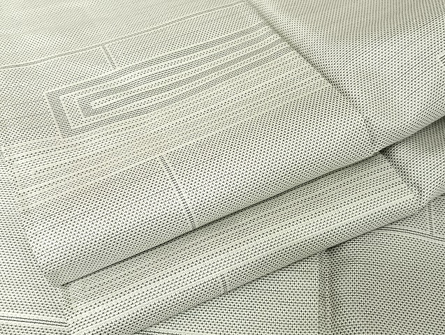 平和屋着物●上質な紬　横段文　正絹　逸品　AAAU4375np