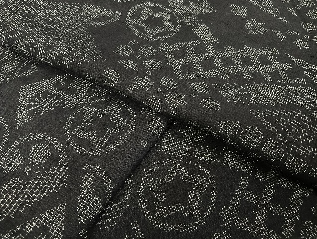 平和屋着物●結城紬　100亀甲　吉祥文　正絹　逸品　AAAU4369np