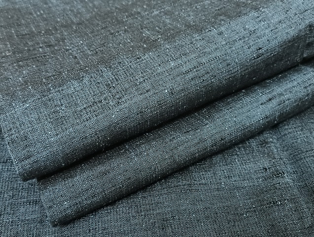 平和屋着物●上質な紬　色無地　青藍色　正絹　逸品　AAAU4388np