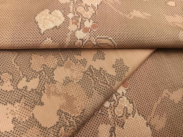 平和屋着物●本場大島紬　7マルキ　葡萄蔦の葉文　正絹　逸品　AAAV9411ph