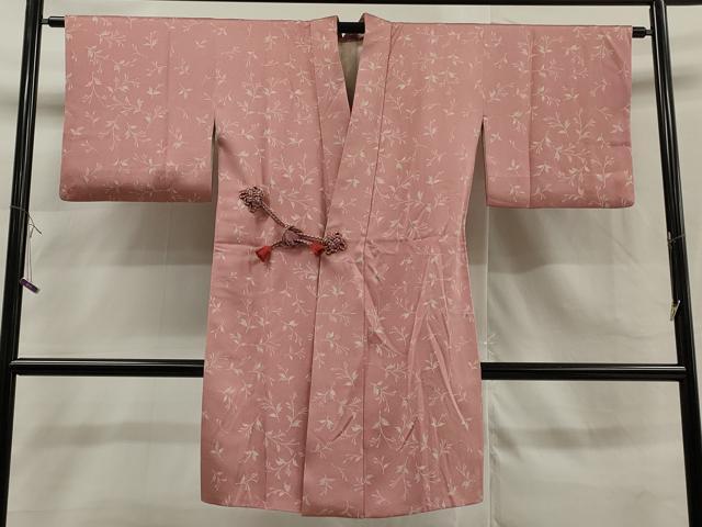 平和屋着物＃道中着　枝花文　ロング丈　正絹　逸品　CAAR9111id