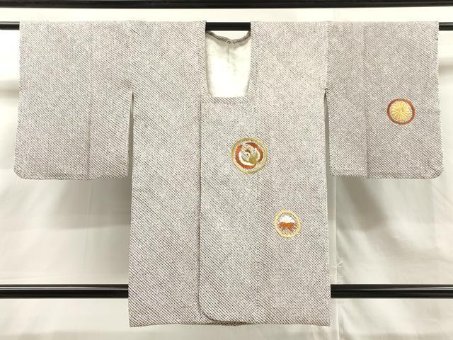 平和屋着物＃道中着　総刺繍　総絞り　鳳凰花丸文　金糸　正絹　逸品　CAAR9109id