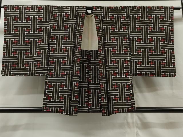 平和屋着物＃本場大島紬　龍郷絣　秋名バラ　羽織　正絹　逸品　CAAR9130id