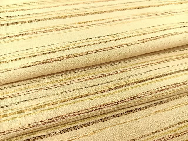 平和屋着物●上質な紬　横段文　正絹　逸品　BAAT0907yc