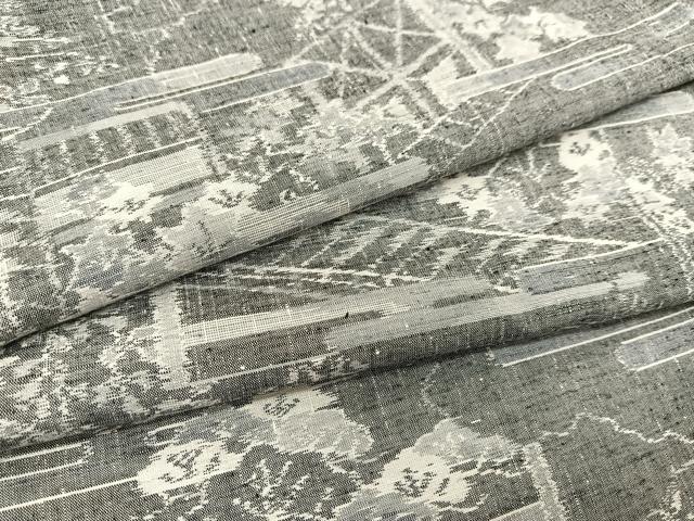 平和屋着物●上質な紬　風景秋草文　正絹　逸品　未使用　BAAT0911yc