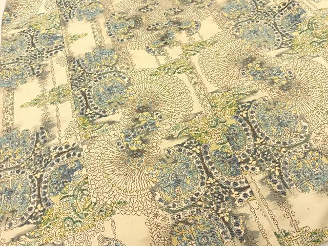 平和屋着物●本場大島紬　正倉院花文　正絹　逸品　BAAT0938yc