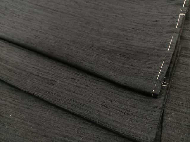 平和屋着物●男性　紬　色無地　藍鉄色　正絹　逸品　未使用　BAAT0954yc