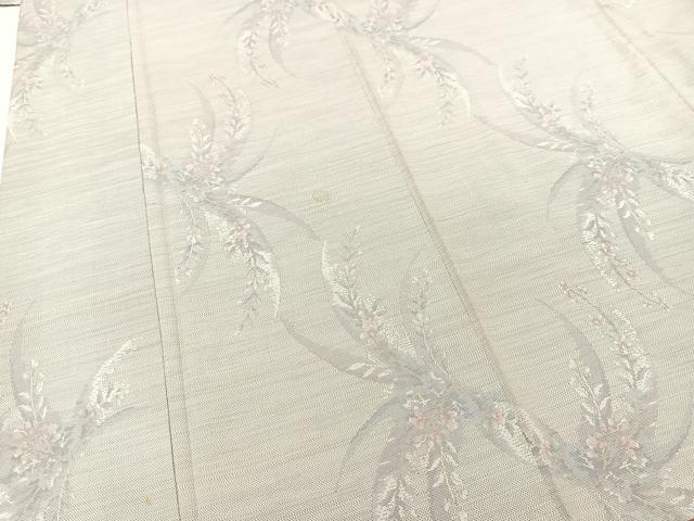 平和屋着物●本場大島紬　白大島　9マルキ　草花文　やまと誂製　正絹　逸品　BAAT0957yc