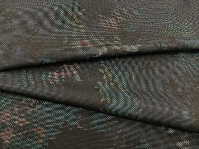 平和屋着物●本場大島紬　9マルキ　花唐草文　正絹　逸品　BAAT0965yc