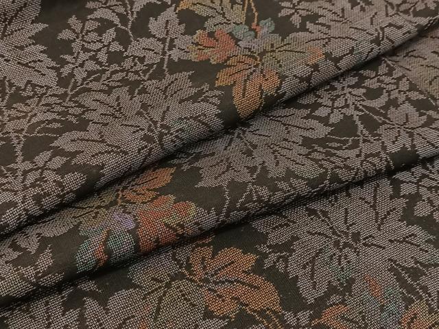 平和屋着物●本場大島紬　9マルキ　葉尽くし　正絹　逸品　BAAT0993yc