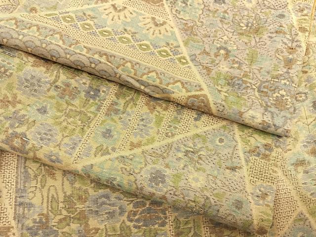 平和屋着物●小千谷紬　切嵌文様　正絹　逸品　BAAT6671hv