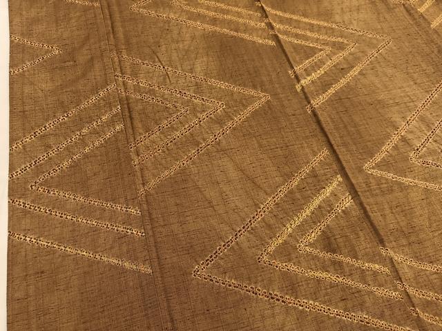 平和屋着物●上質な紬　菱文　正絹　逸品　BAAT6690hv